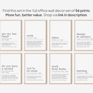 Funny Office Definition Prints: Set of 12 Humor Wall Art (digital ...