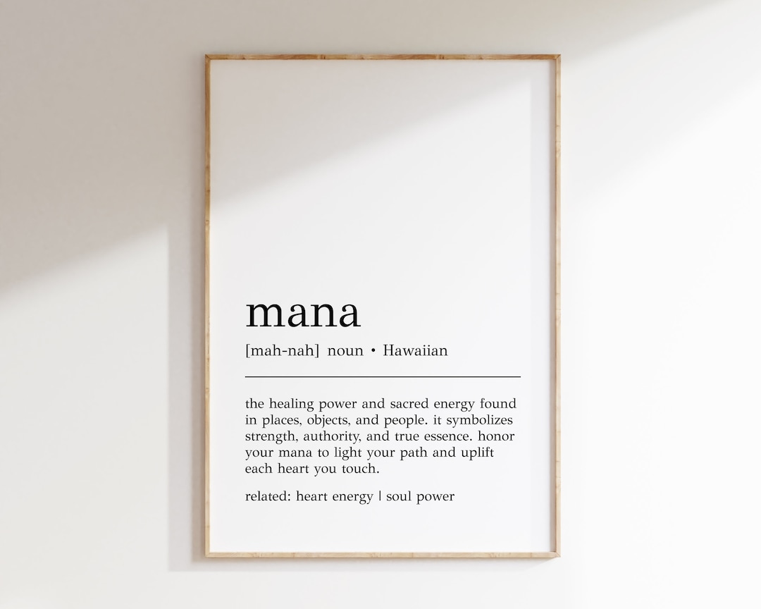 Mana Definition Print | Hawaiian Wall Art | Inspiration Art ...