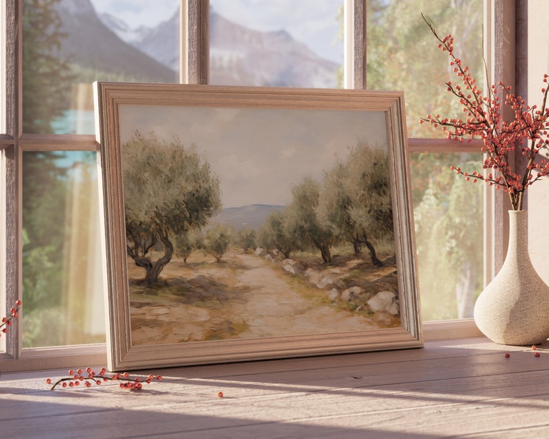Italian Olive Trees Landscape Print Landscape Oil Painting - Etsy
