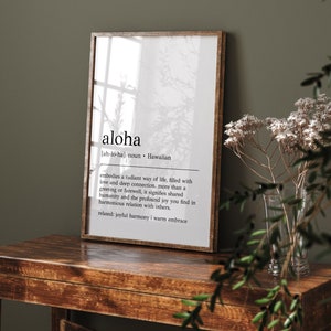 Aloha Definition Print | Hawaiian Wall Art | Aloha Poster | Aloha Wall ...