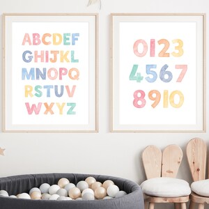 Rainbow Alphabet and Numbers Posters | Set of 2 Educational Prints ...