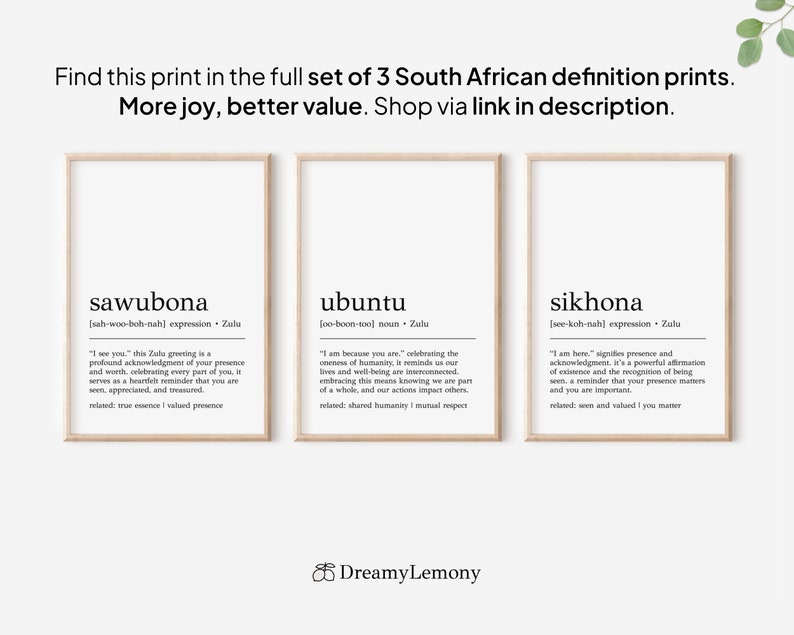 Sawubona Definition Print: Zulu Wall Art (digital Download) - Etsy