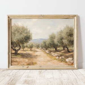 Italian Olive Trees Landscape Print | Landscape Oil Painting | Digital ...