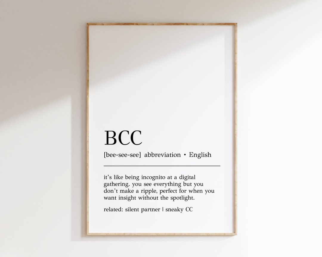 BCC Definition Print: Funny Office Wall Art (digital Print) - Etsy