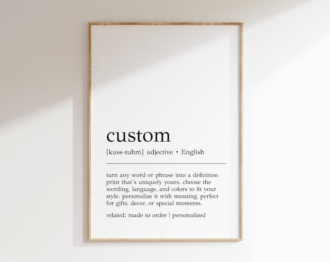 Custom Definition PRINTABLE, Personalized Gifts, Personalised ...