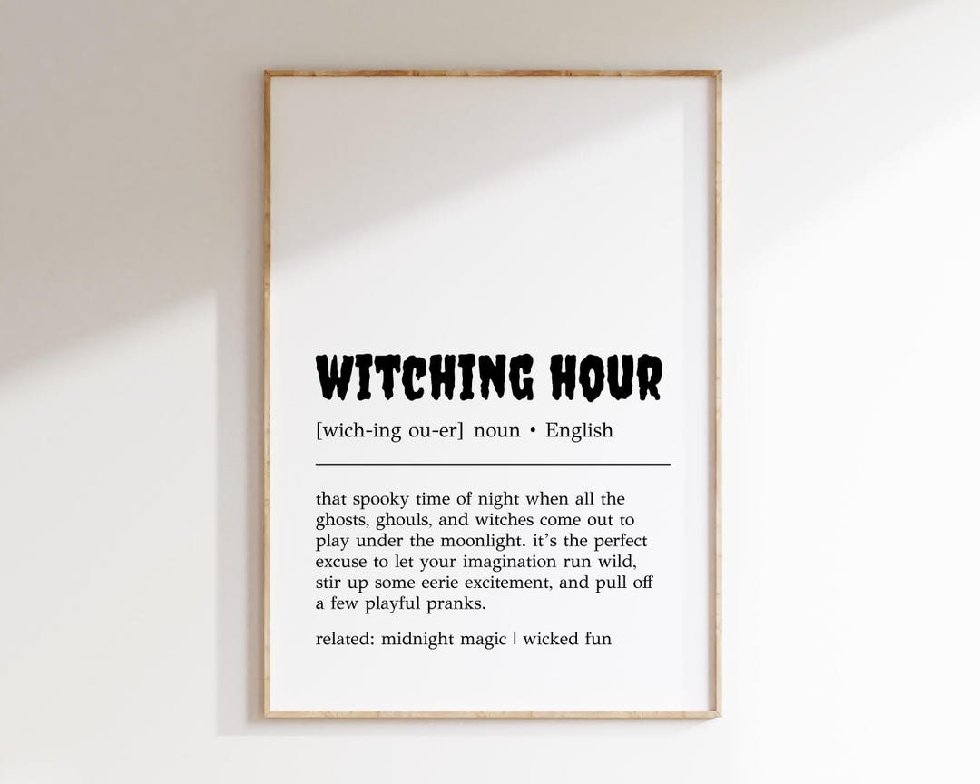 Witching Hour Definition Print: Spooky Halloween Wall Art (digital ...
