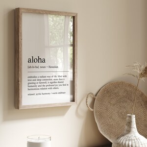 Aloha Definition Print | Hawaiian Wall Art | Aloha Poster | Aloha Wall ...
