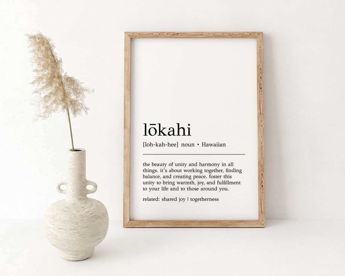 Lokahi Definition Print: Hawaiian Wall Art (digital Download) - Etsy
