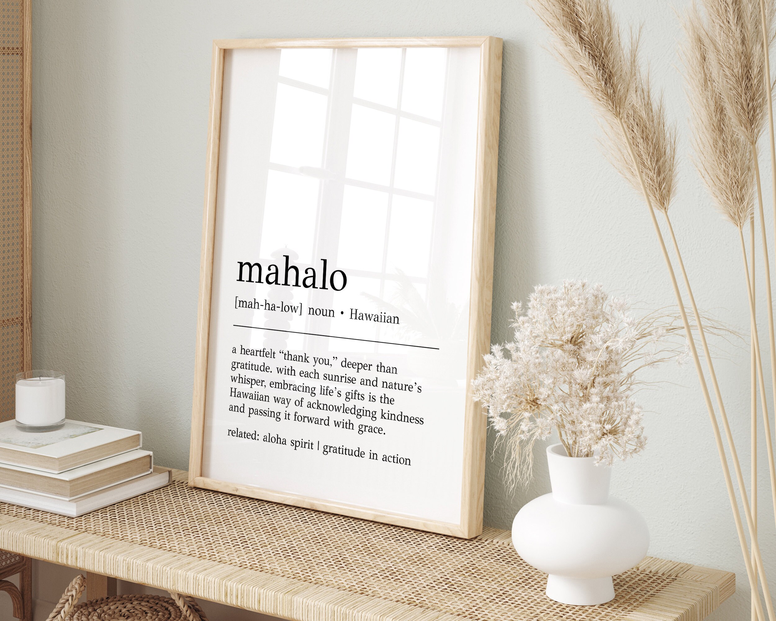 Mahalo Definition Print: Hawaiian Gratitude Wall Art (digital Print) - Etsy