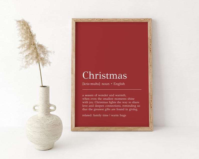 Christmas Definition Print: Holiday Typography Art (digital Download ...