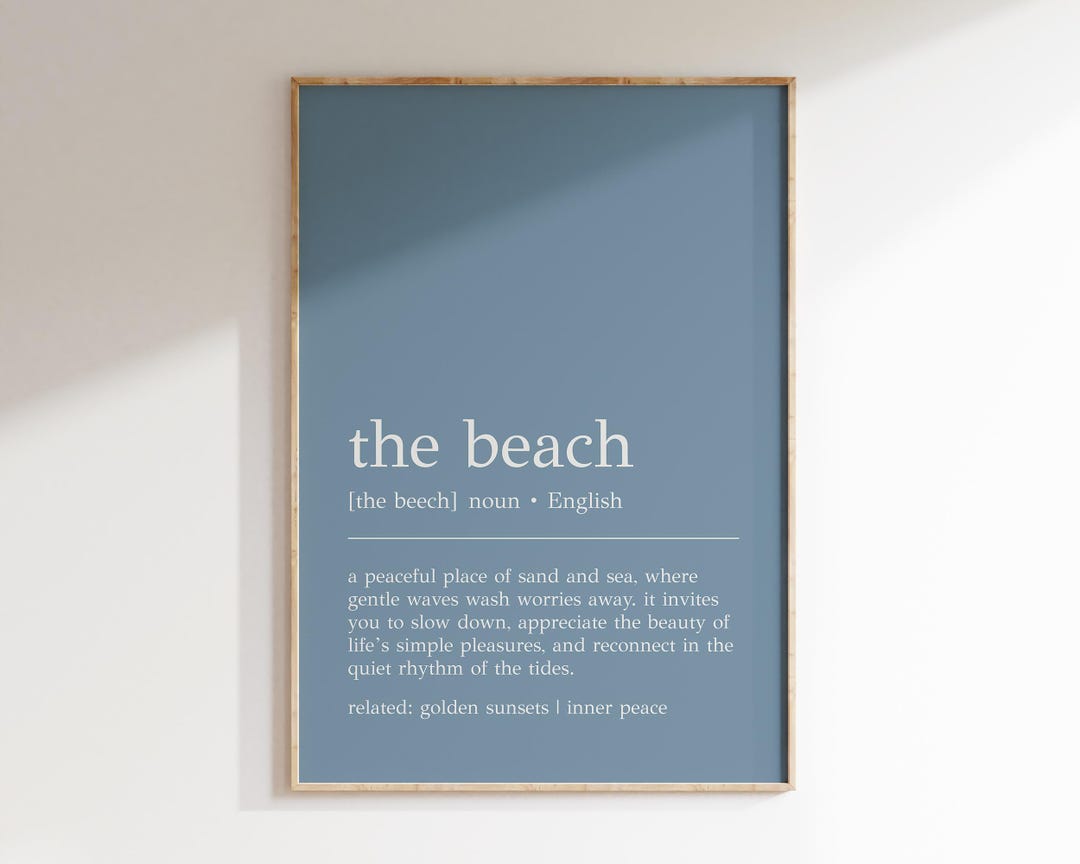 The Beach Definition Print | Blue Beach Wall Art | Beach House Decor ...