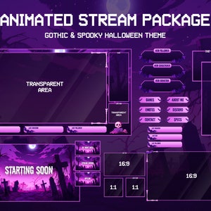 Animated Halloween Twitch Overlay Stream Package | Gothic Spooky ...