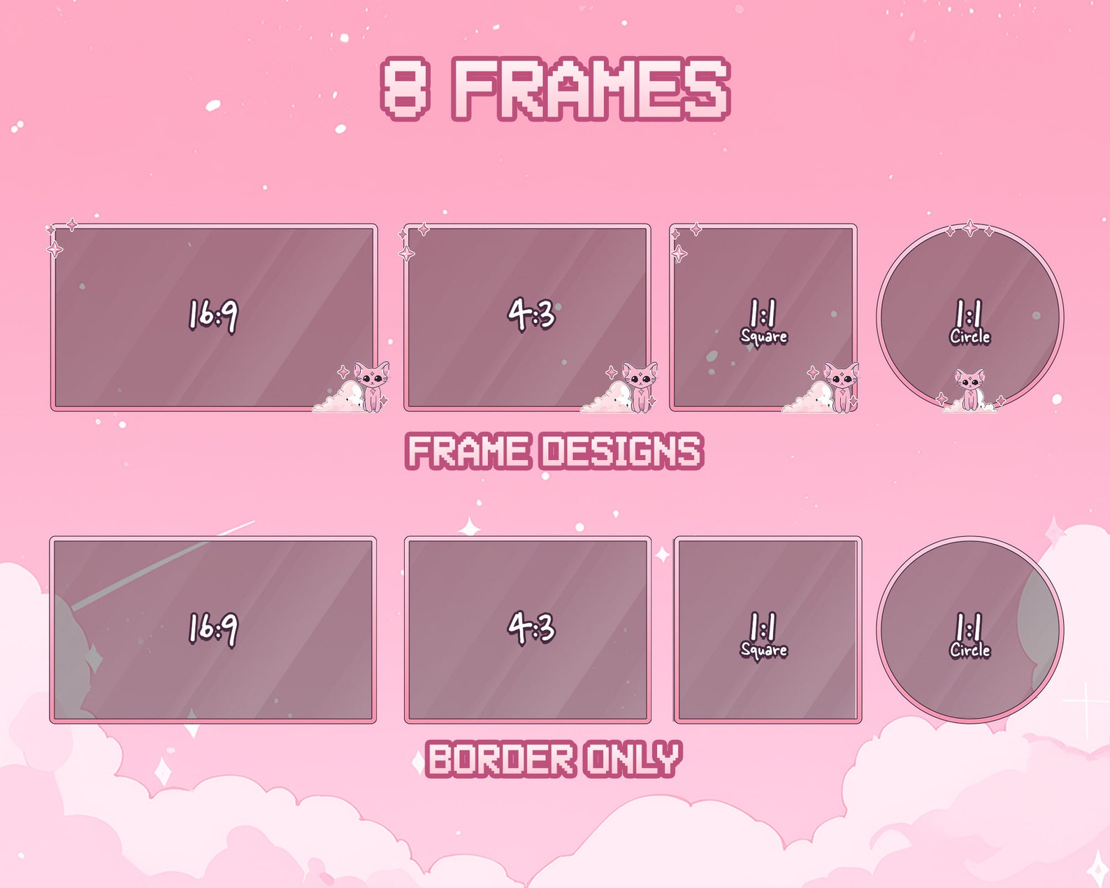 Stream Overlay Package for Twitch Cozy Aesthetic Mystical Cat Animated ...