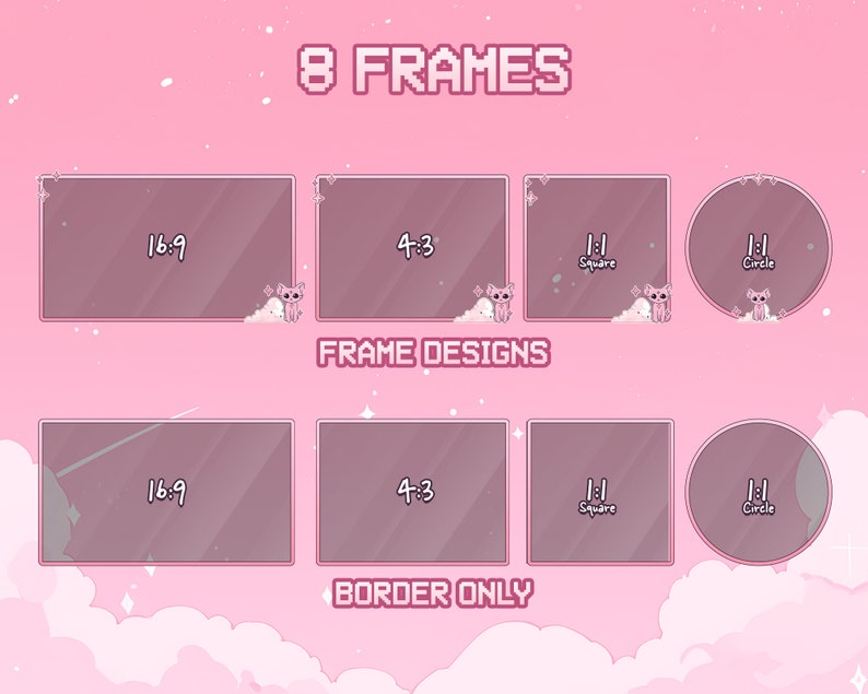 Stream Overlay Package for Twitch Cozy Aesthetic Mystical Cat Animated ...