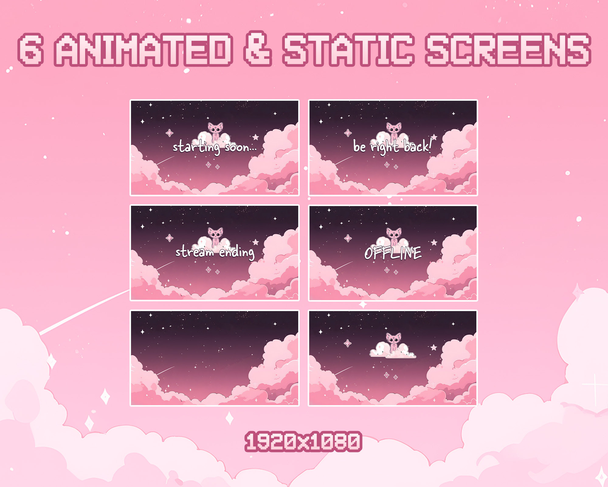 Stream Overlay Package for Twitch | Cozy Aesthetic Mystical Cat ...