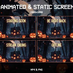 Animated Halloween Twitch Stream Screens | Haunted House Pumpkins ...