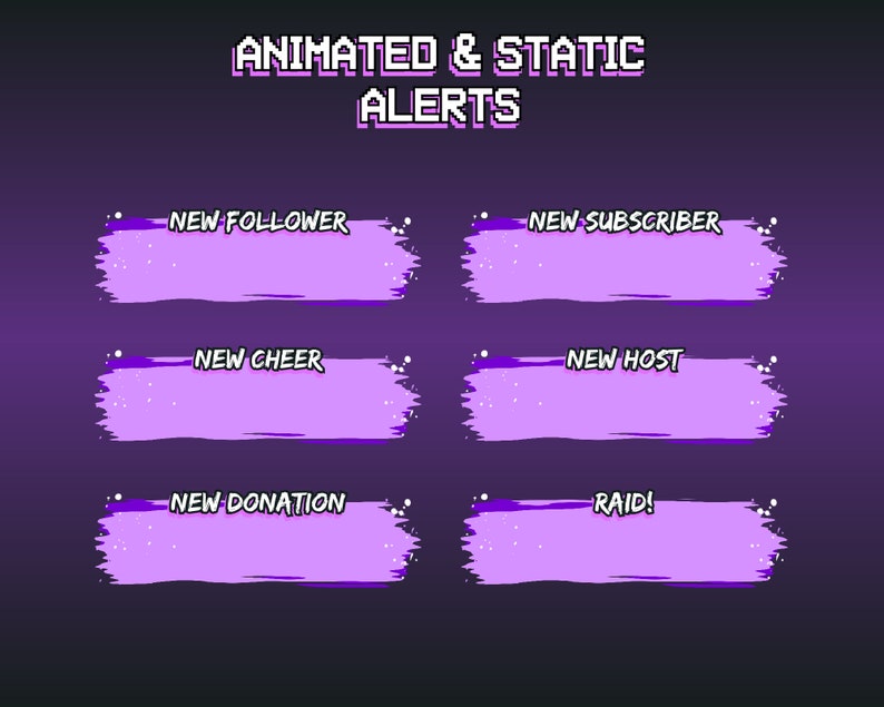 Animated Twitch Overlay Stream Package | Twitch Overlay Purple | Twitch ...