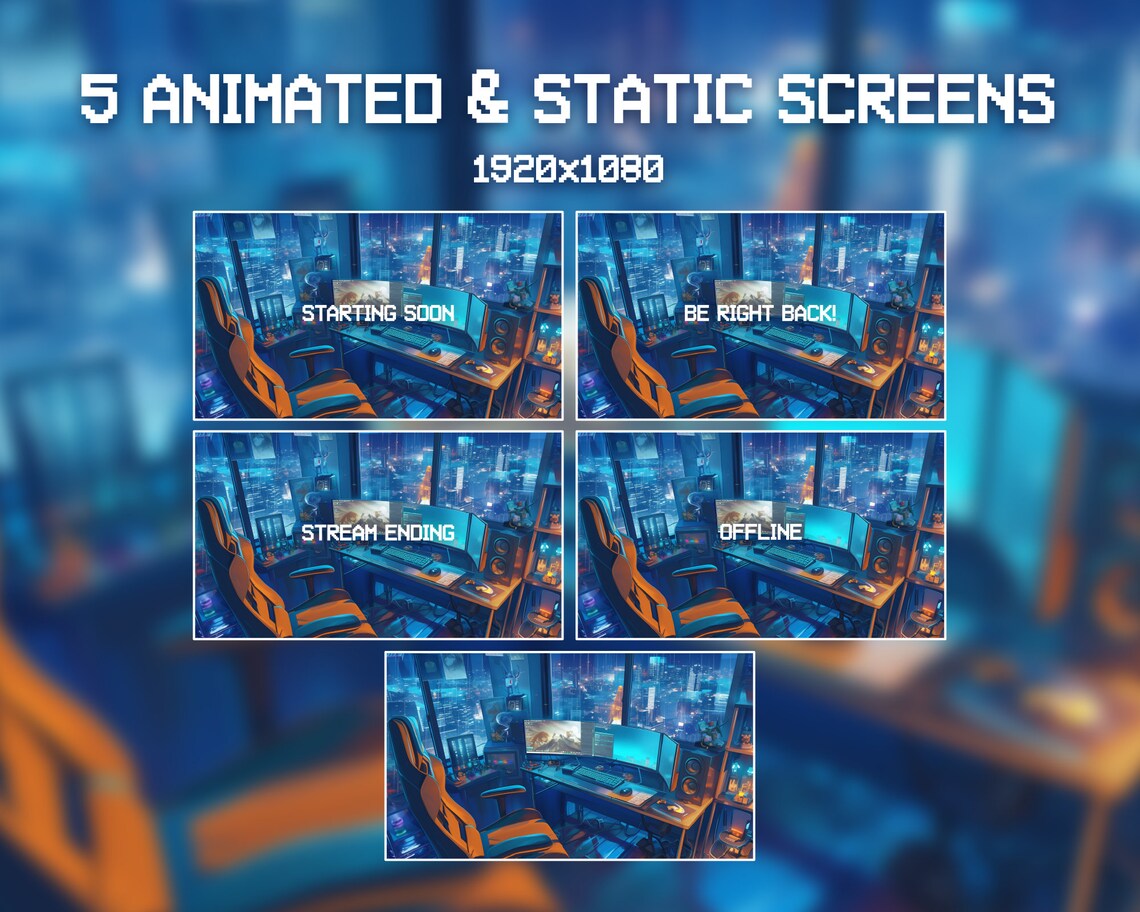 Animated Lofi Twitch Stream Screens | Lofi Streaming Setup | Cyberpunk ...