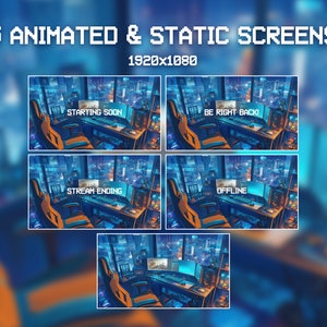 Animated Lofi Twitch Stream Screens | Lofi Streaming Setup | Cyberpunk ...