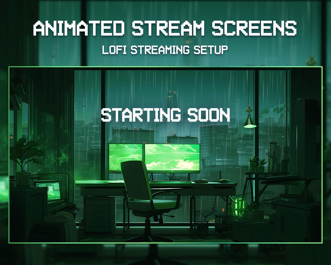 Animated Lofi Twitch Stream Screens Lofi Streaming Setup Twitch Overlay ...