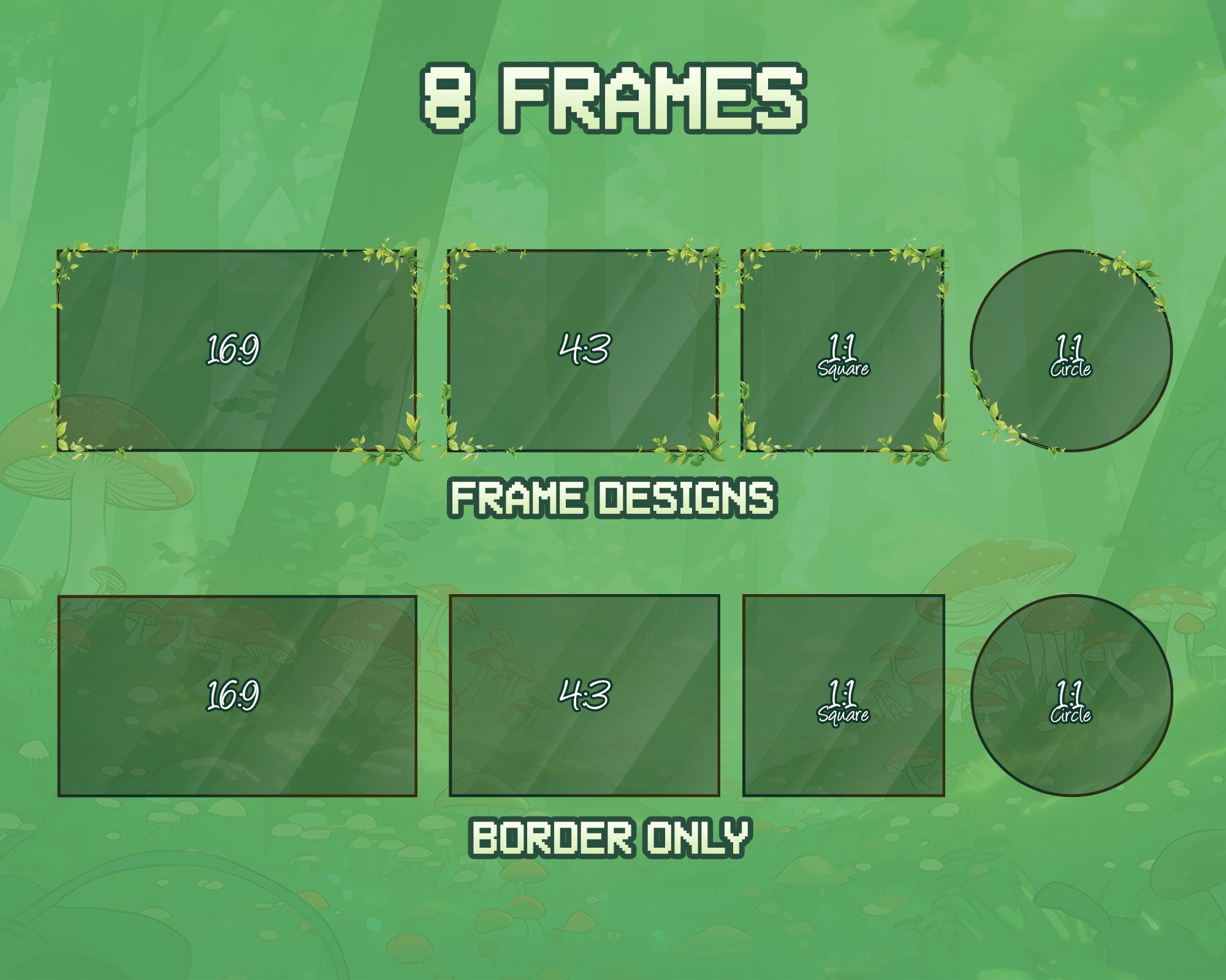 Animated Cozy Twitch Overlay Stream Package Mushroom Forest Cottagecore ...
