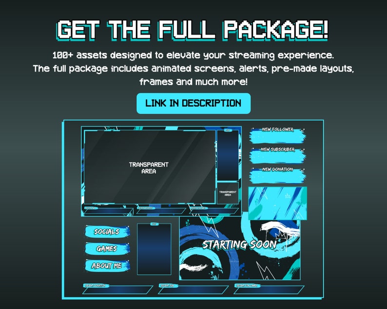 Animated Lofi Twitch Stream Screens Twitch Overlay Blue Twitch Overlay ...