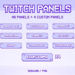 Pastel Twitch Panels | 40 Panels | Custom Twitch Panels | Pink Pixel ...