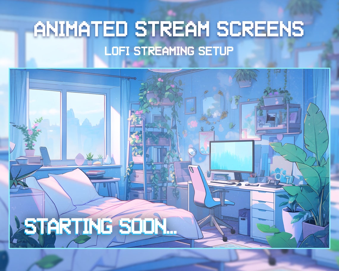 Animated Lofi Twitch Stream Screens Lofi Streaming Setup Game Room ...