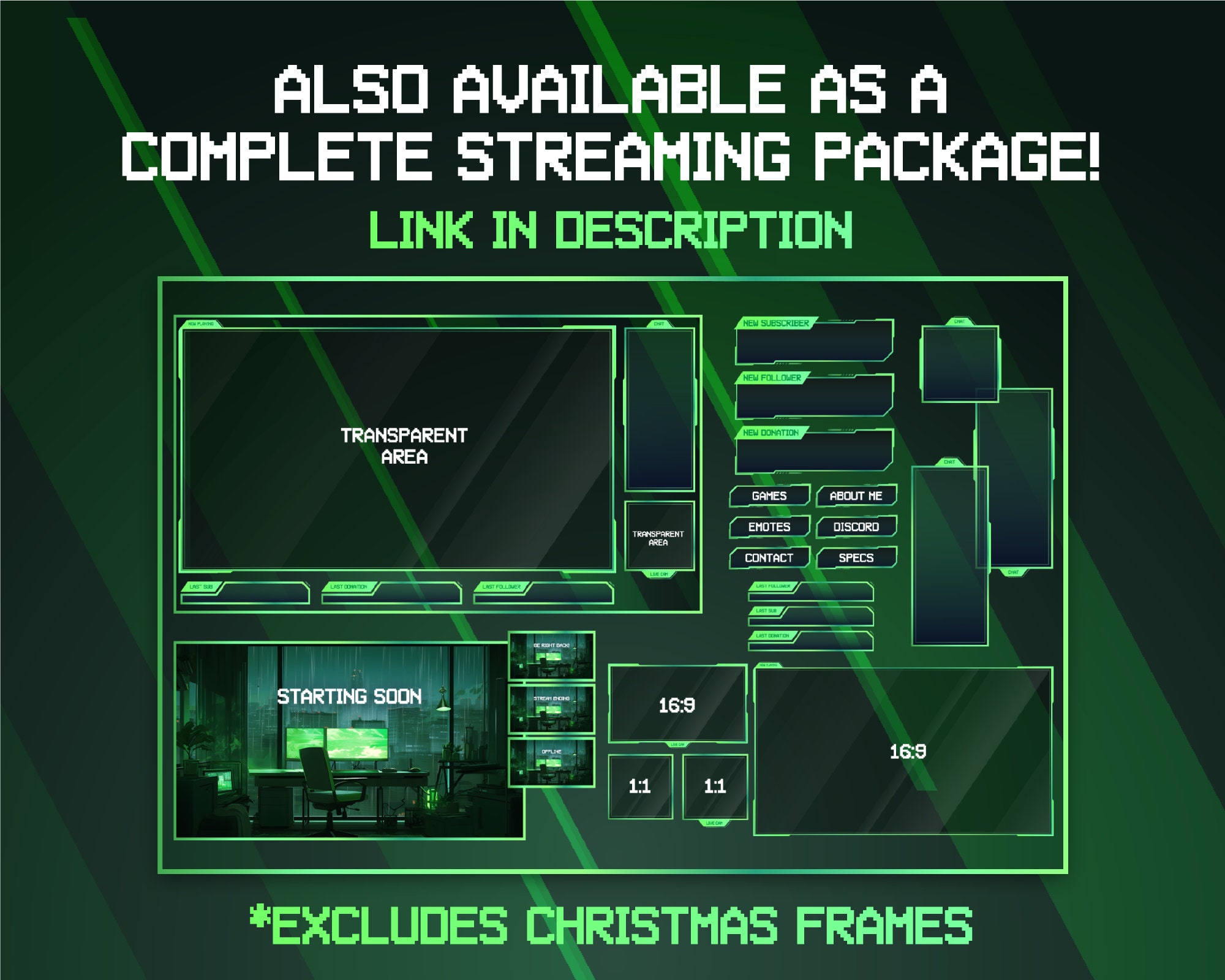 Animated Stream Overlay | Twitch Christmas Overlay | Animated Overlay ...