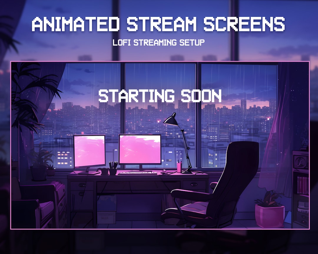 Animated Lofi Twitch Stream Screens | Lofi Streaming Setup | Game Room ...