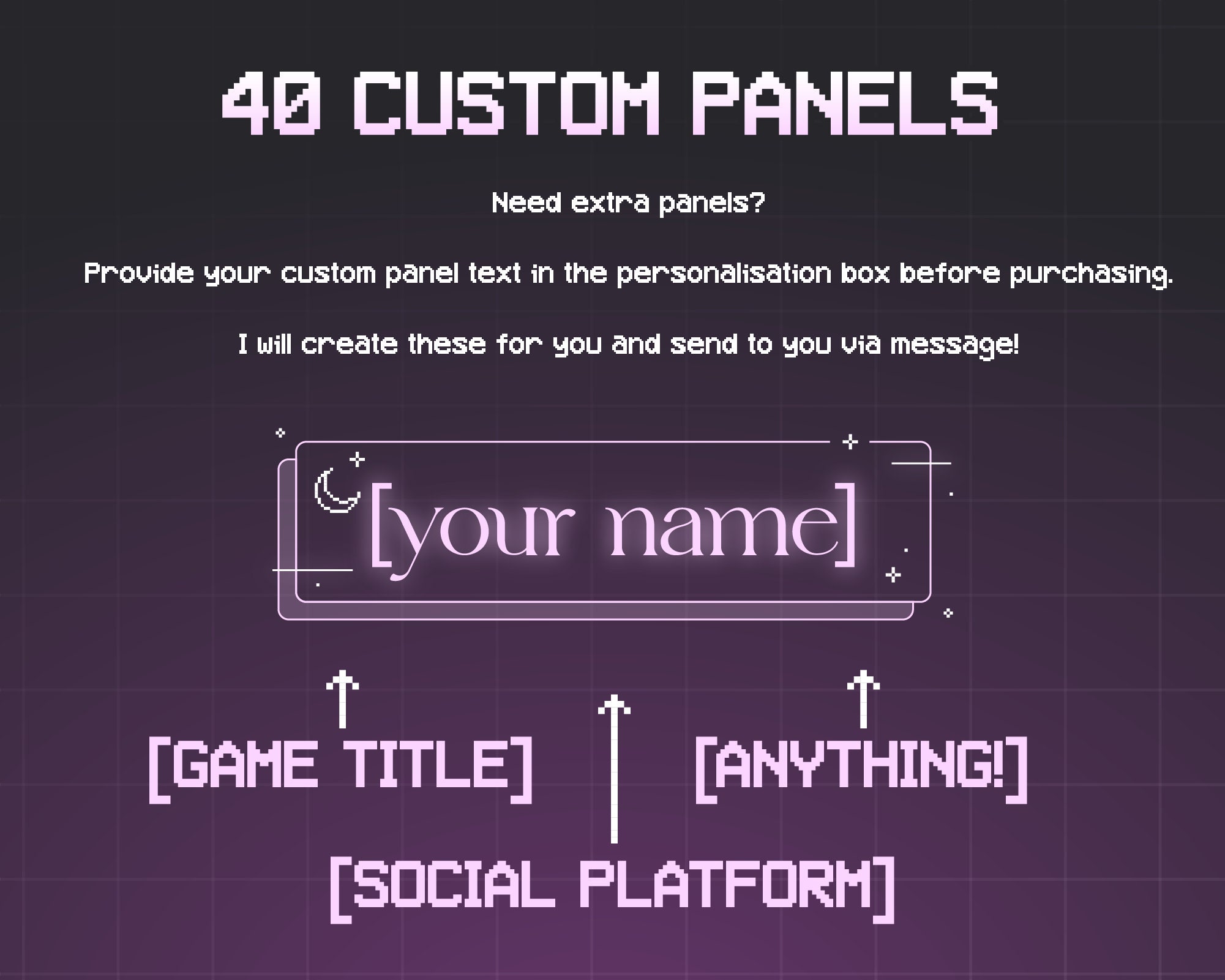 Cozy Twitch Panels 40 Panels Custom Twitch Panels Purple Celestial ...