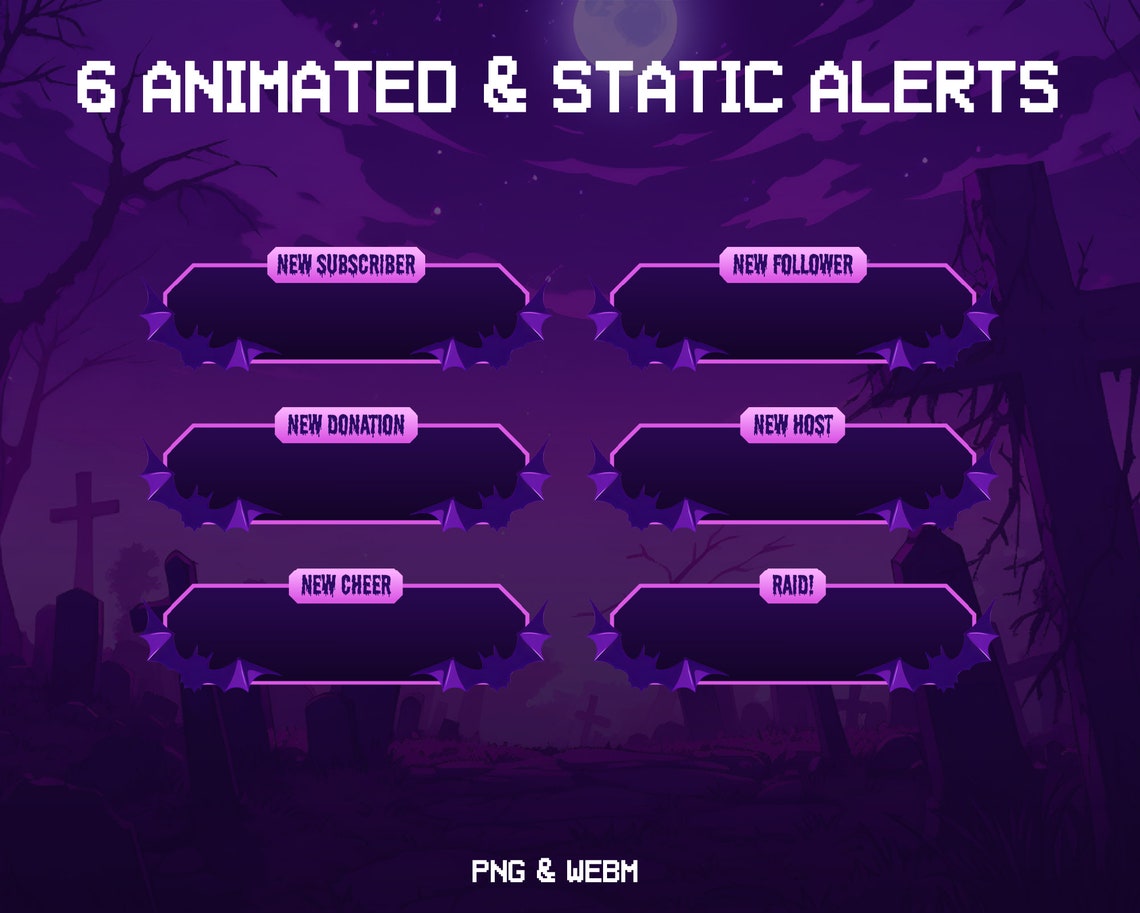 Animated Halloween Twitch Overlay Stream Package Gothic Spooky Twitch ...