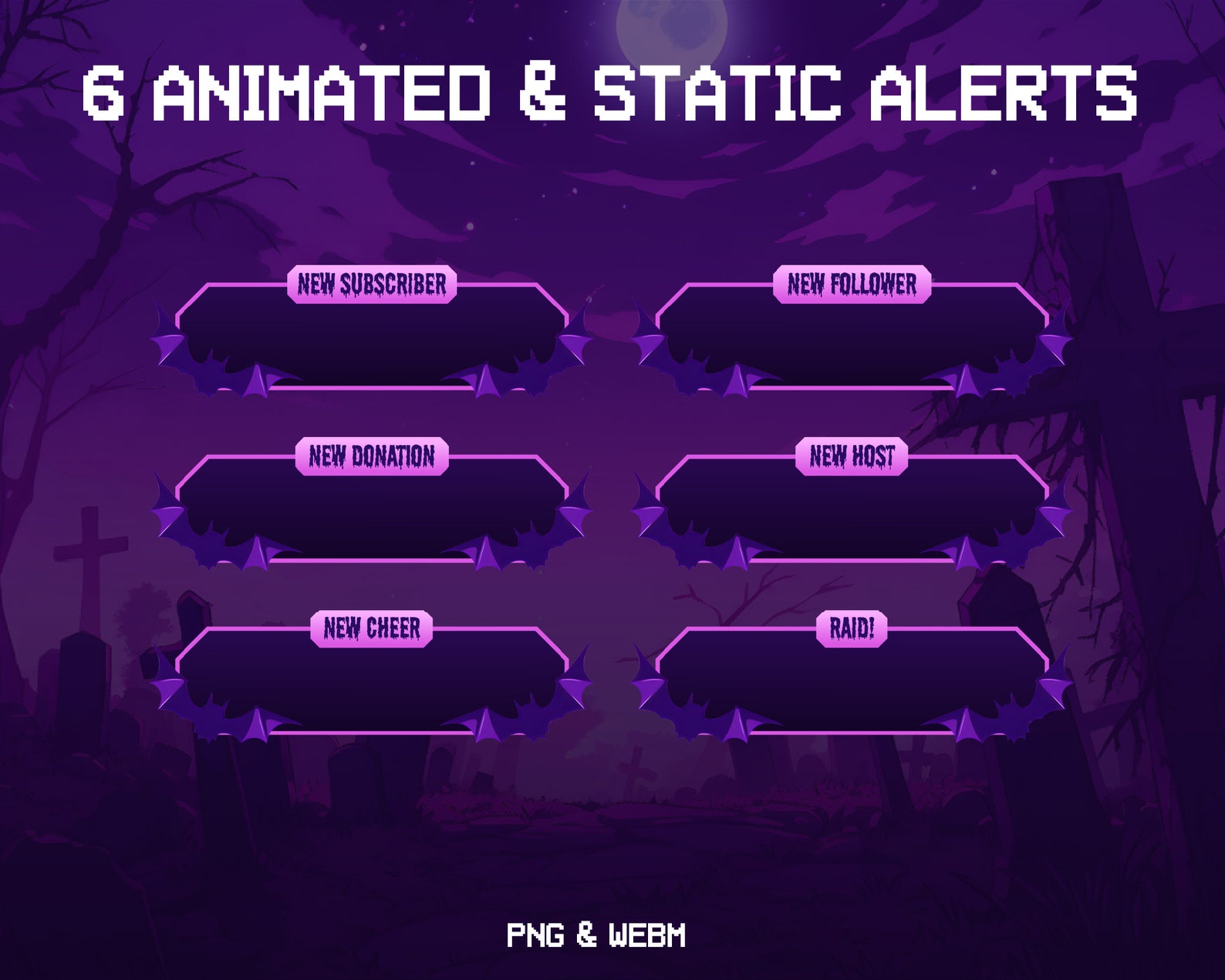 Animated Halloween Twitch Overlay Stream Package Gothic Spooky Twitch ...