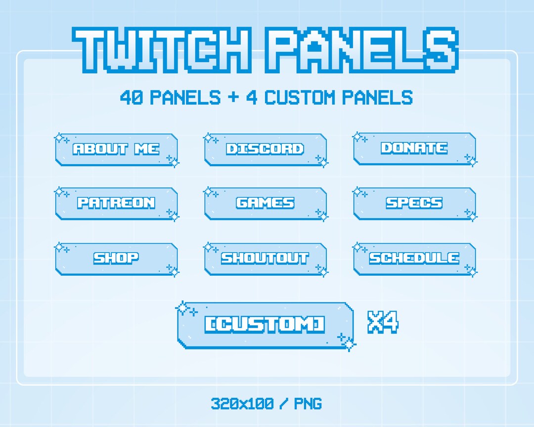 Pastel Twitch Panels | 40 Panels | Custom Twitch Panels | Green Pixel ...