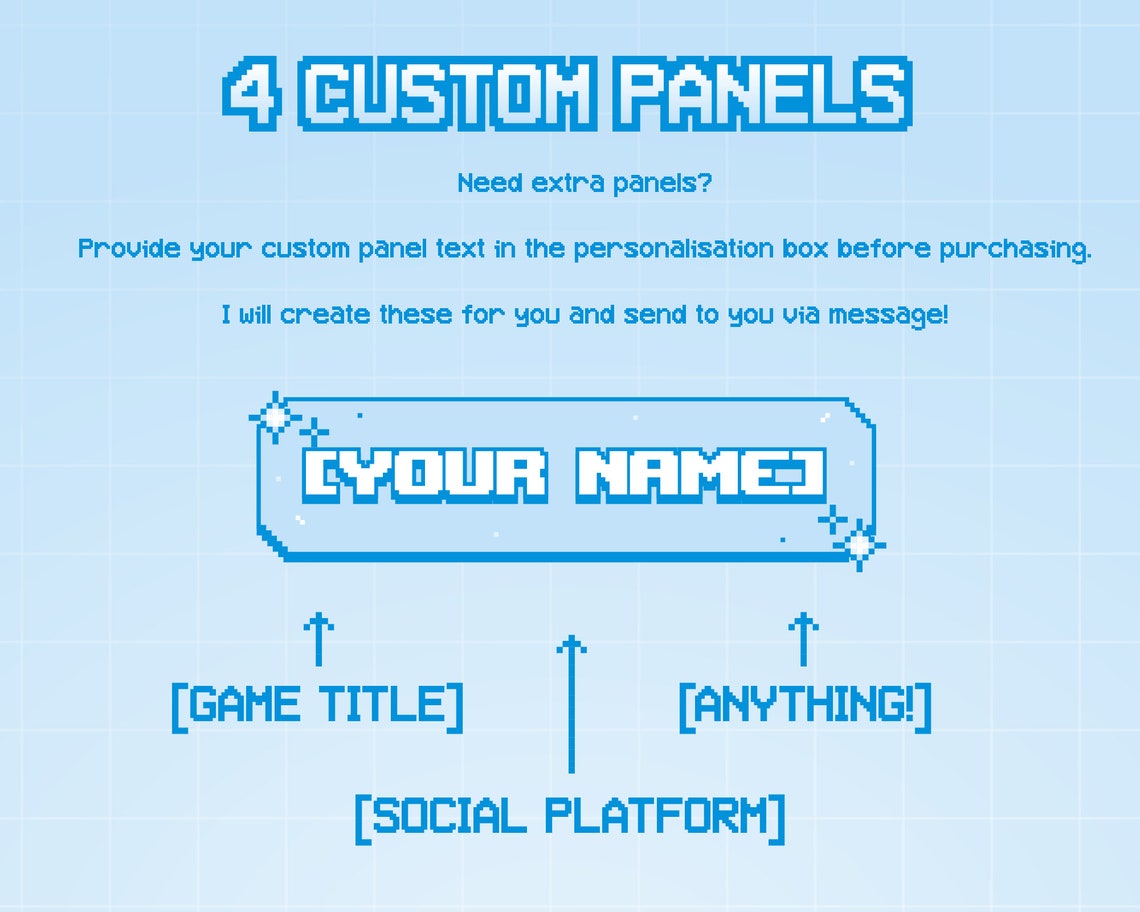 Pastel Twitch Panels | 40 Panels | Custom Twitch Panels | Green Pixel ...