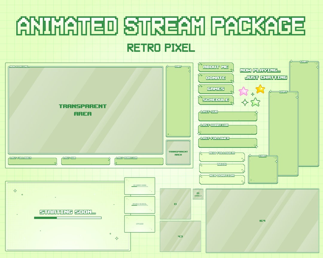 Animated Cozy Twitch Overlay Stream Package | Twitch Overlay Green ...