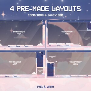 Stream Overlay Package for Twitch | Cozy Aesthetic Dreamy Night Sky ...