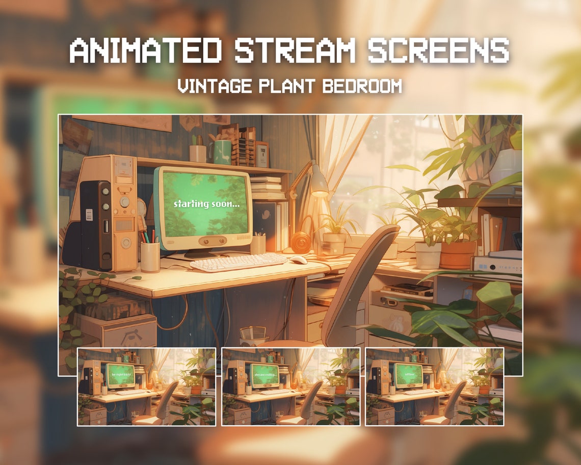 Animated Cozy Twitch Stream Screens | Cottagecore Twitch Screens ...