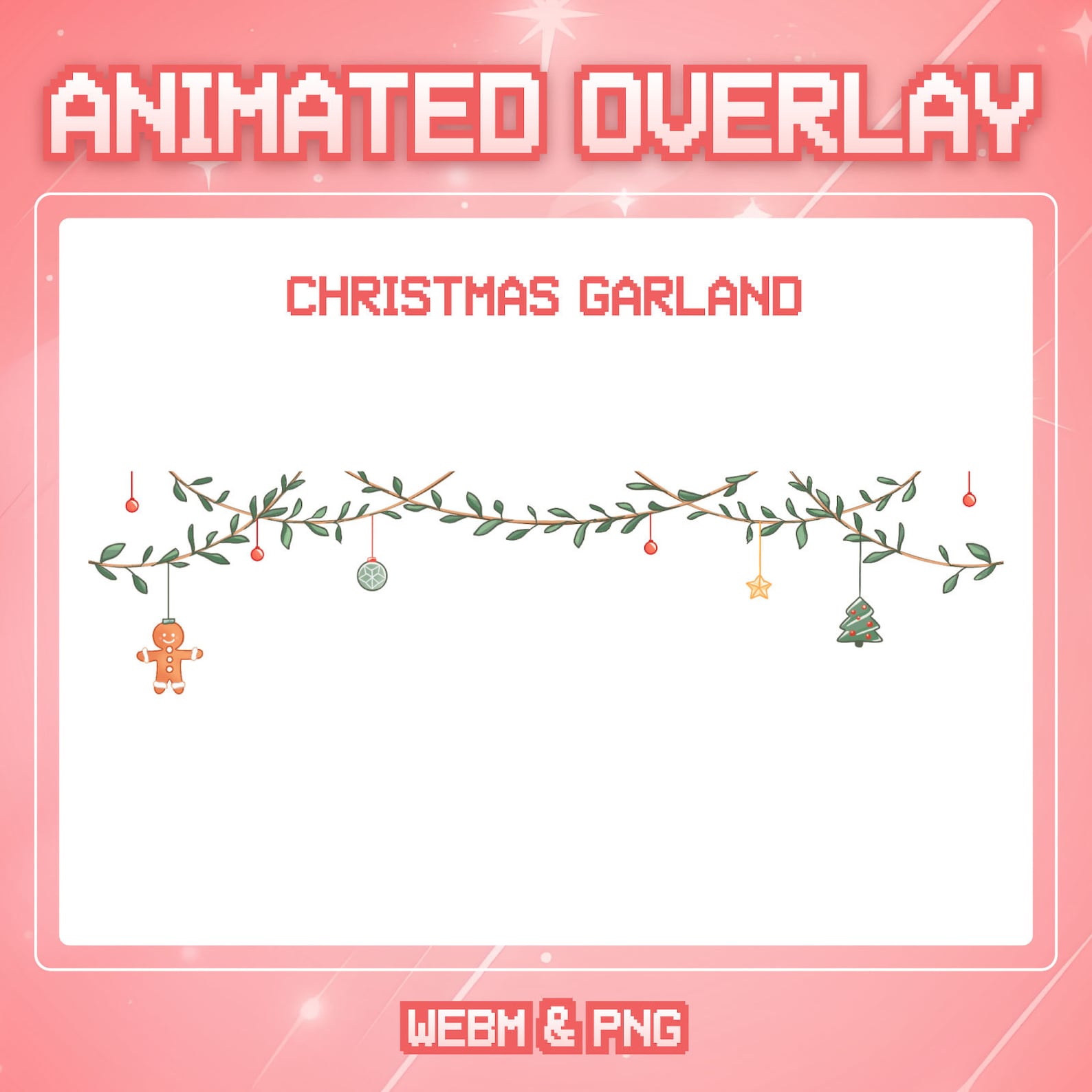 Animated Stream Overlay Twitch Christmas Overlay Animated Overlay ...