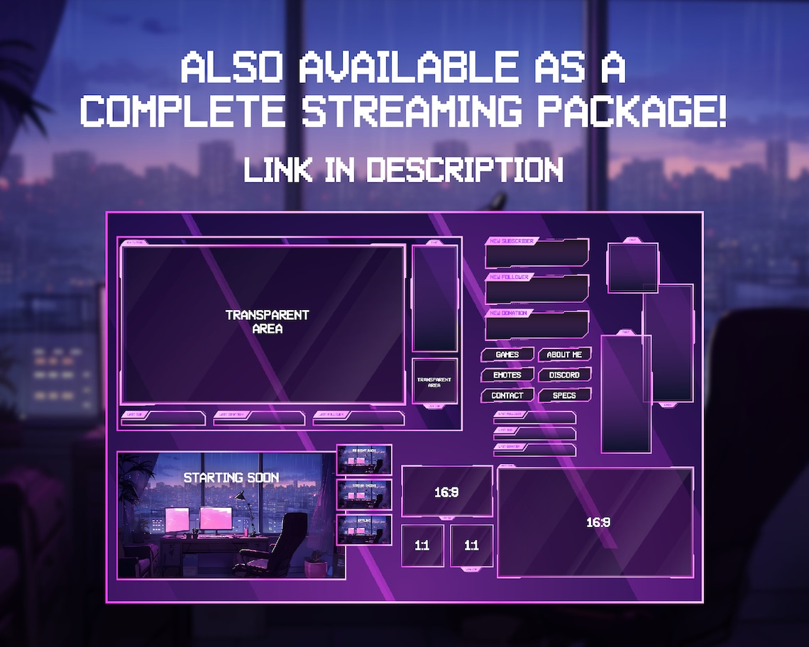 Animated Lofi Twitch Stream Screens Lofi Streaming Setup Game Room ...