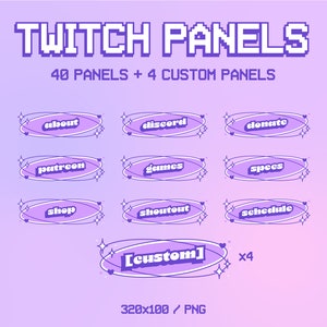 Cute Purple Twitch Panels | 40 Panels | Custom Twitch Panels | Y2K ...