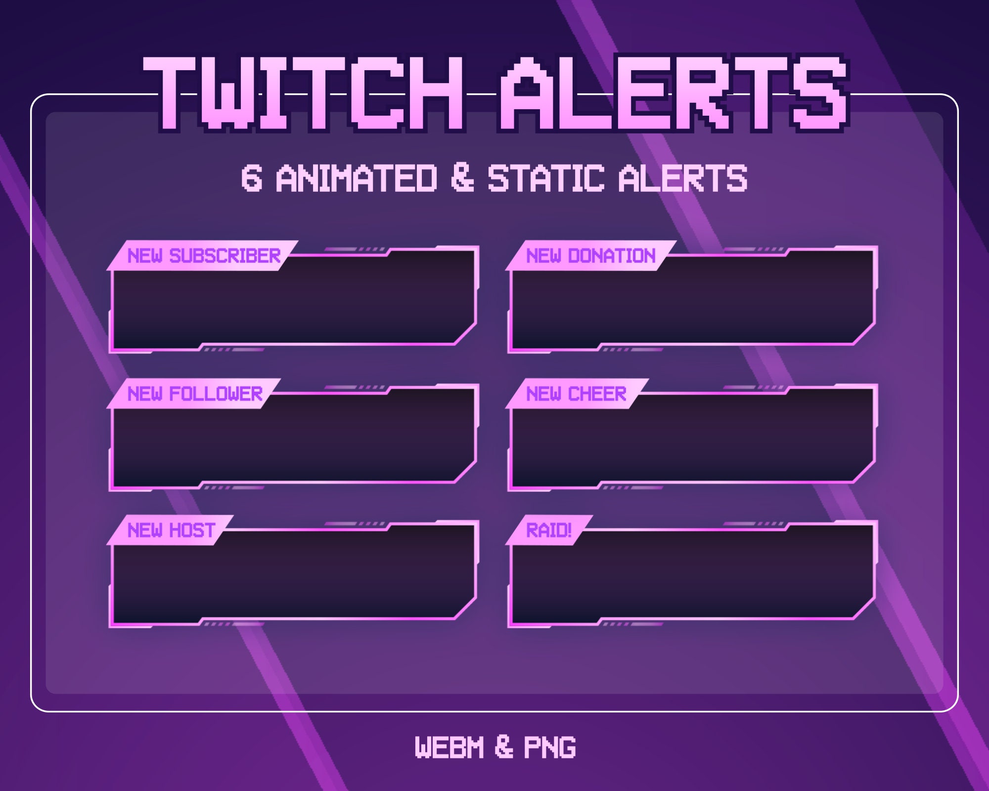 Animated Twitch Stream Alerts | Futuristic Neon Twitch Alerts | Twitch ...