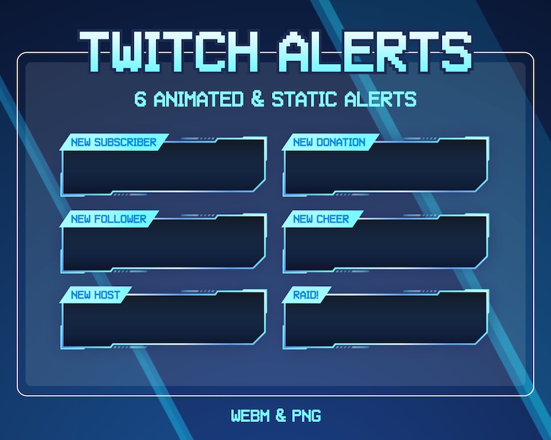 Animated Twitch Stream Alerts | Futuristic Neon Twitch Alerts | Twitch ...