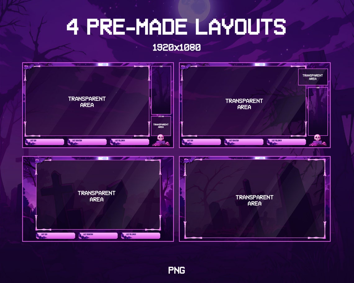 Animated Halloween Twitch Overlay Stream Package Gothic Spooky Twitch ...