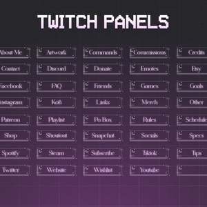 Cozy Twitch Panels | 40 Panels | Custom Twitch Panels | Purple ...
