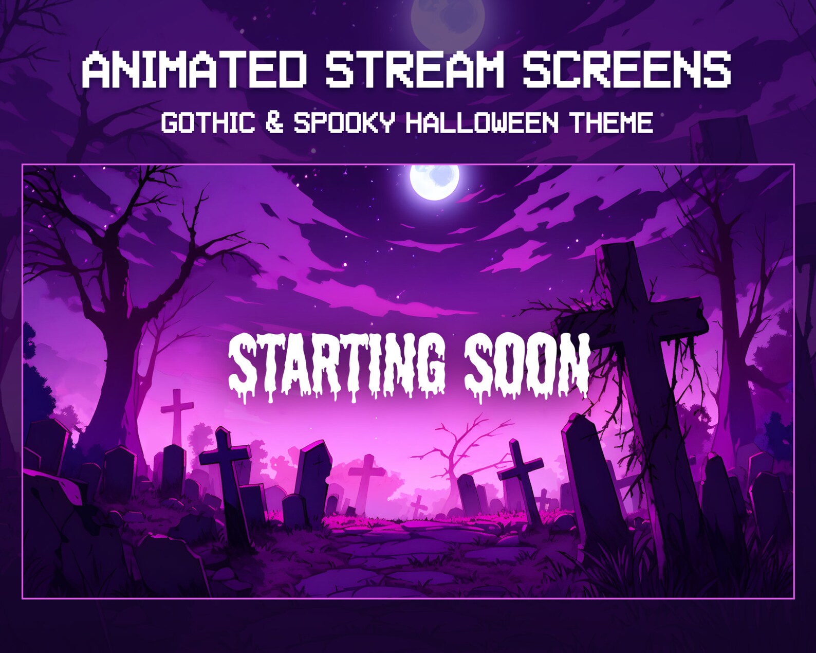 Animated Halloween Twitch Stream Screens | Gothic Spooky | Starting ...