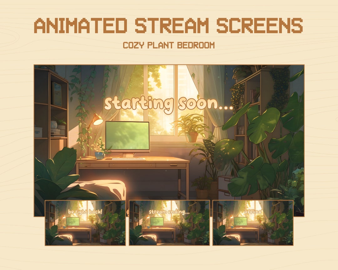 Animated Cozy Twitch Stream Screens | Cottagecore Twitch Screens ...