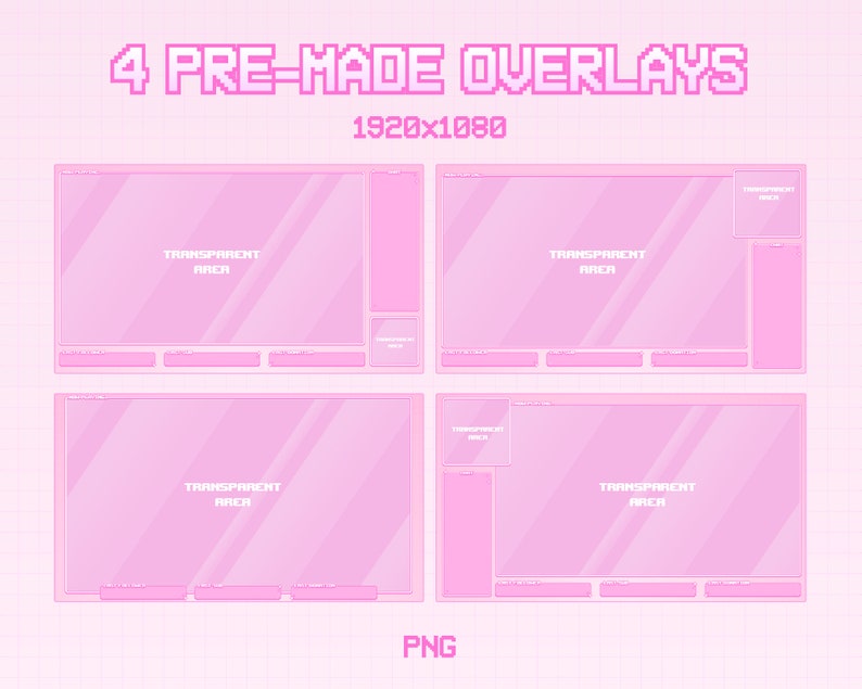 Animated Cozy Twitch Overlay Stream Package | Retro Pixel Pink | Twitch ...