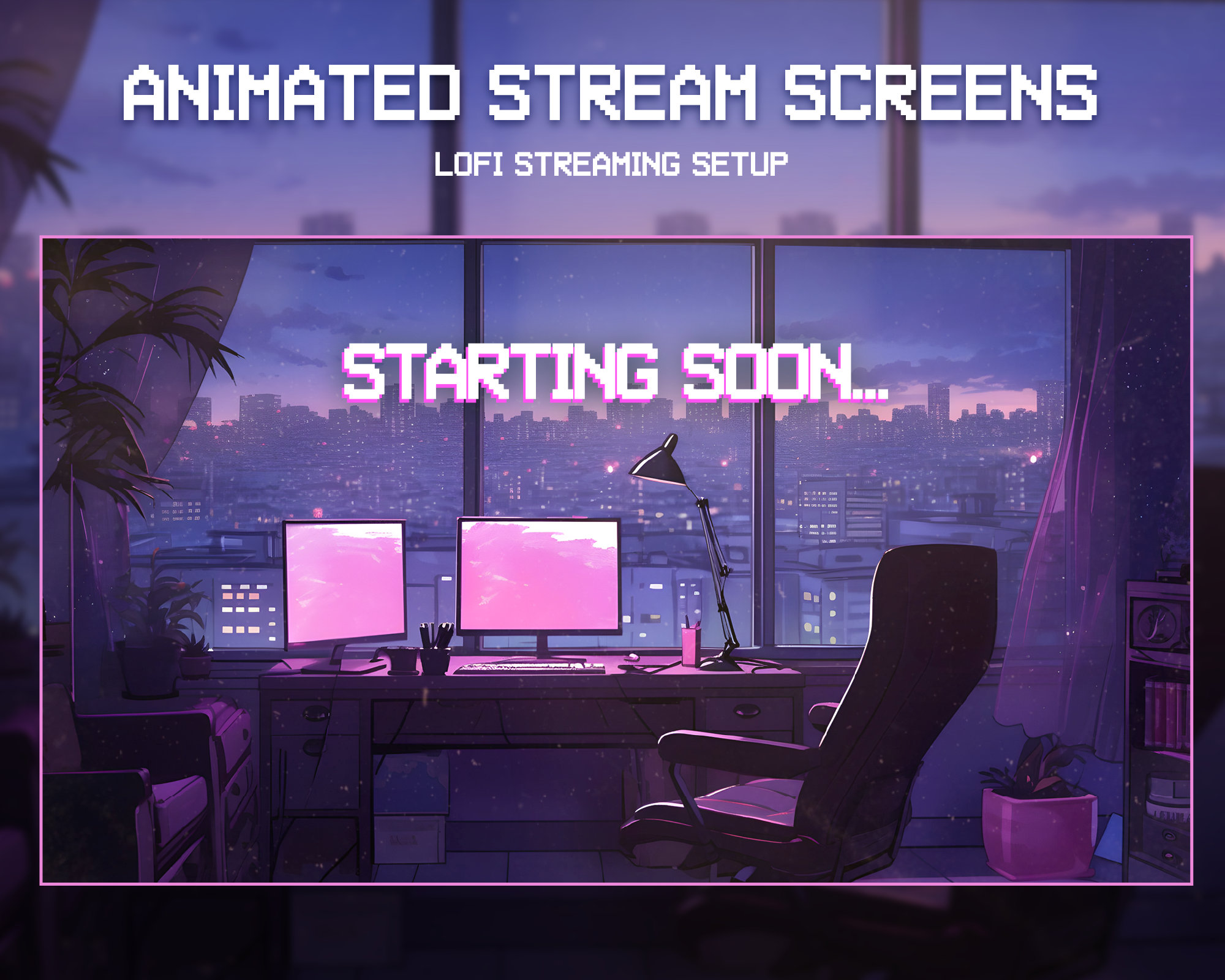 Animated Lofi Twitch Stream Screens | Lofi Streaming Setup | Game Room ...