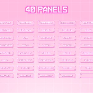 Pastel Twitch Panels | 40 Panels | Custom Twitch Panels | Pink Pixel ...